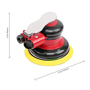Professional Air Random Orbital Palm Sander, Heavy Duty Dual Action Pneumatic Sander with 1pc Backing Plate (5 inch)