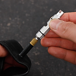 BIKEHAND Bicycle Valve Core Remover Tool for Presta and Schrader Tubeless Cycling Tires - Presta Valve Extender with 5mm Wrench Flats - Bike Valve Core Repair Tool - Multifunction Inner Tube Wrench