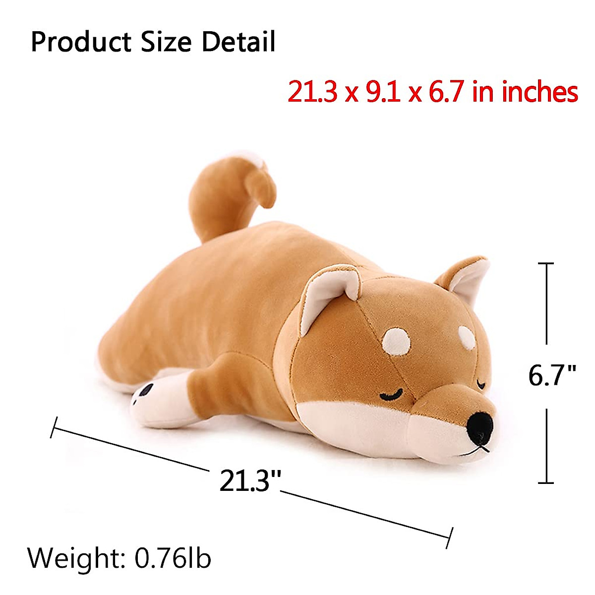 VSFNDB Stuffed Plush Shiba Inu Animal Toy 20 Inch Dog Corgi Akita Animal Stuffed Plushies Super Soft Cute Cuddly Pillow Cushion Stuff Dolls Gifts for Children Kids Boys Girls Room Decoration, 20Inches