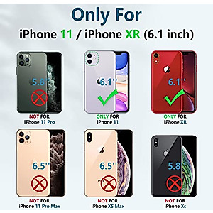 FNTCASE for iPhone 11 Phone Case: for iPhone XR Case with Kickstand & Holster Shockproof Military Grade Protective Cover - Dual Layer Full Protection Sturdy Matte Textured Drop Proof - 6.1 Inch Black