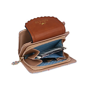 Adoptfade Womens Small Wallet Floral Coin Purse Card Holder,Light Blue