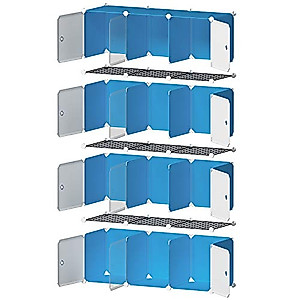 YOZO Cube Storage Organzier Portable Closet Wardrobe Bedroom Dresser (42x14x56 inches) Portable Closet Cube Shelf Armoire Pantry Cabinet, 12 Cubes, Pink