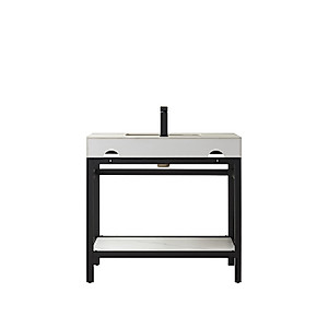 Vinnova 702536-TB-SMB-NM Funes Bathroom Vanity, Matt Black