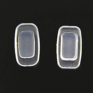Eyeglass Nose Pads 11mm 2Pairs Replacement Square Rectangle Slide Snap in Nose Pieces Silicone Nosepads for Eye Glasses Eyeglasses Sunglasses for Costa Maui and More