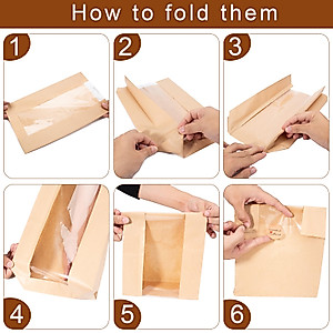 SUNPRO 35 Packs Paper Bread Bags for Homemade Bread, Sourdough Bread Bags Homemade Bread Storage Bags with Clear Window Large Bread Bags 13.7x8.2x3.5 inch Sourdough Bags