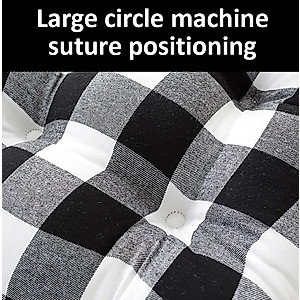 BUENA DECOR Kitchen Chair Cushions with Ties, Set of 2 Buffalo-Checked Dining Pads Seat for Chairs, 17 x inches Buffalo-Plaid Christmas Decoration Home (Black White Big Stripes)