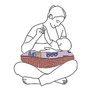 Bacati - Construction Multicolor Boys Nursing Pillow with POLYFILLED Insert Ultra-Soft 100% Cotton Fabric in a Fashionable Two-Sided Design