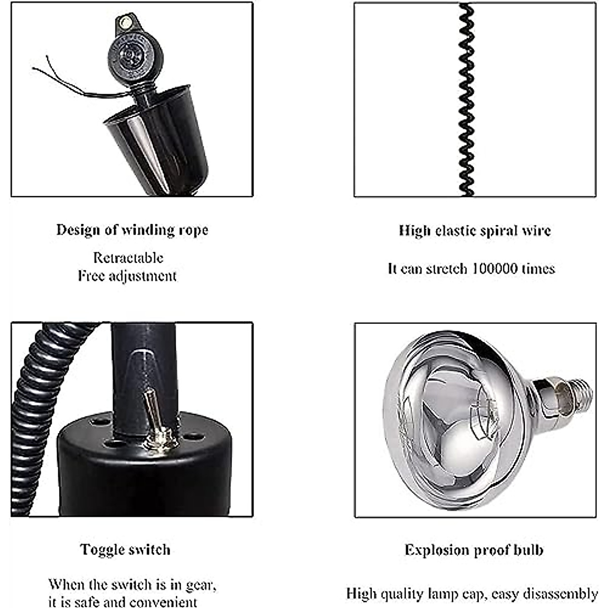 LINKANRUO Hanging Food Heat Lamp, Food Warmer Lamp 250W, Commercial Food Warmer Lights Adjustable, Buffet Heating Lamp for Restaurant Buffet Kitchen Pizza Warmer Lamps(1 Pack)