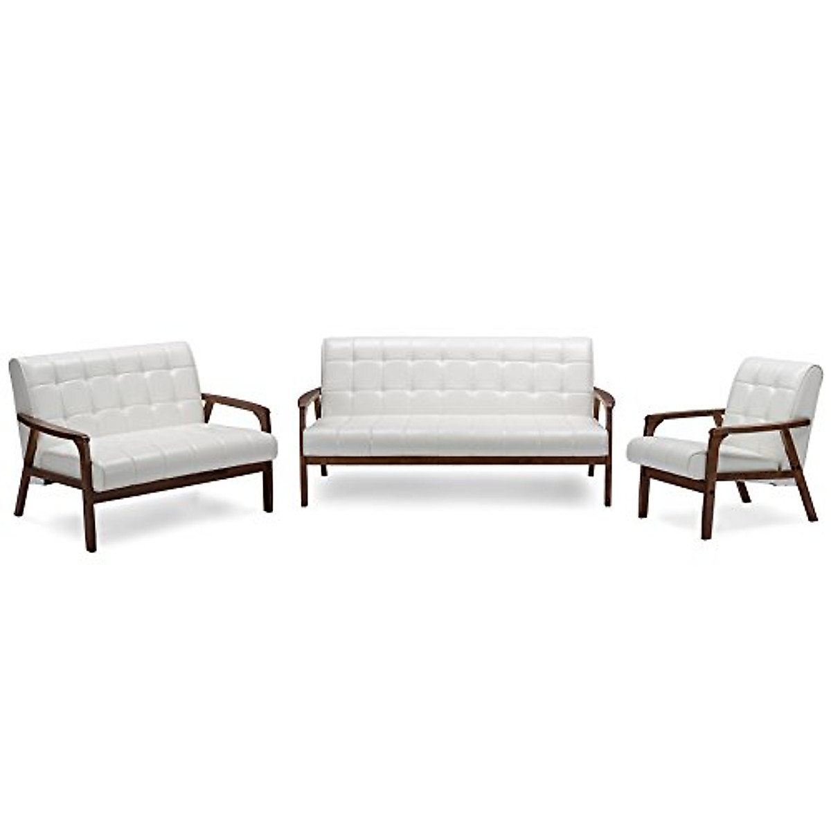 Baxton Studio Mid-Century Masterpieces Sofa, White