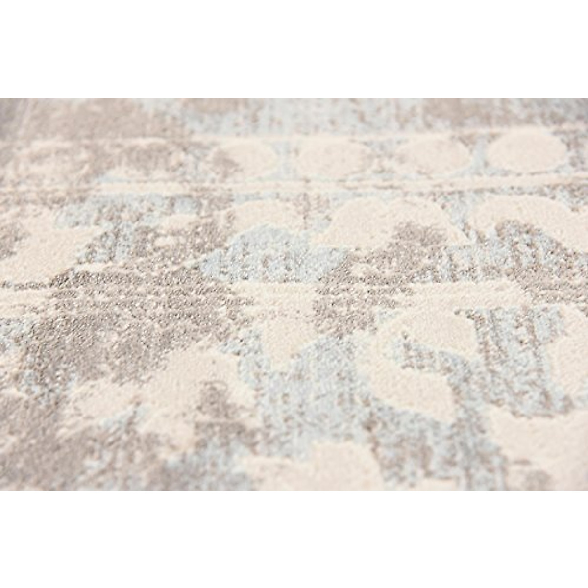 Unique Loom Traditional Classic Intricate Design with Distressed Vintage Detail, Area Rug, 10 ft x 13 ft, Light Blue/Ivory