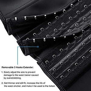 ECOWALSON Waist Trainer for Women Corset Cincher Body Shaper Girdle Trimmer with Steel Bones Extender