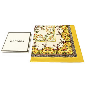 KONSANS 35“ 16 Momme Twill 100% Real Mulberry Silk Square Women Scarfs Scarves