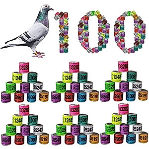 2023 dove rings, anillos para palomas, numbered 8mm bird band, Bird Leg Rings Bird Leg Plastic Pigeon Leg Bands Numbered Leg Rings with Training Identify Birds Foot Ring,Multicolor
