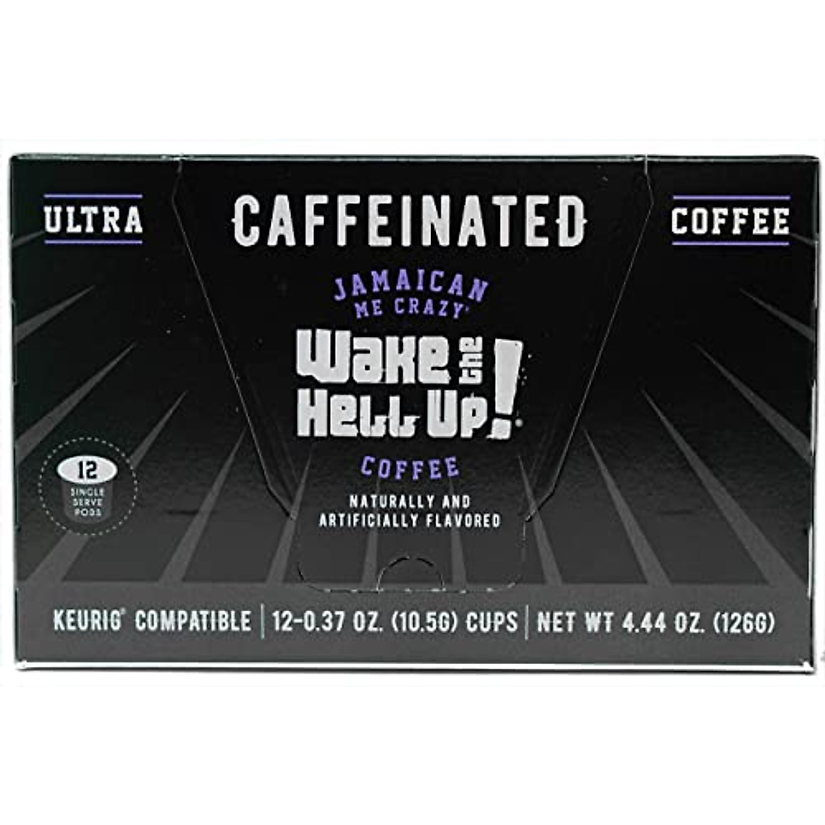 Wake The Hell Up! Jamaican Me Crazy® Flavored Single Serve Coffee Pods Of Ultra-Caffeinated Coffee For K-Cup Compatible Brewers | 12 Count, 2.0 Compatible