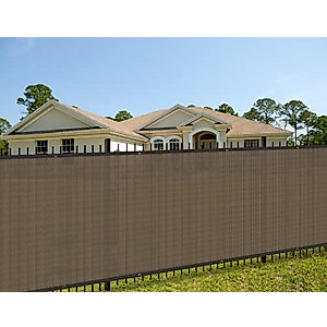 COARBOR 12'x63' Privacy Fence Screen Cover Mesh Blocker with Brass Grommets 180GSM Heavy Duty Fencing for Outdoor Back Yard Patio and Deck Backyard Garden Blocking Neighbor Brown-Customized