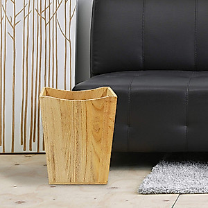 Honest Wood Trash Can,Rustic Farmhouse Style Wastebasket Bin with Handle for Living Room,Bedroom,Bathroom,Kitchen,Office(Natural)