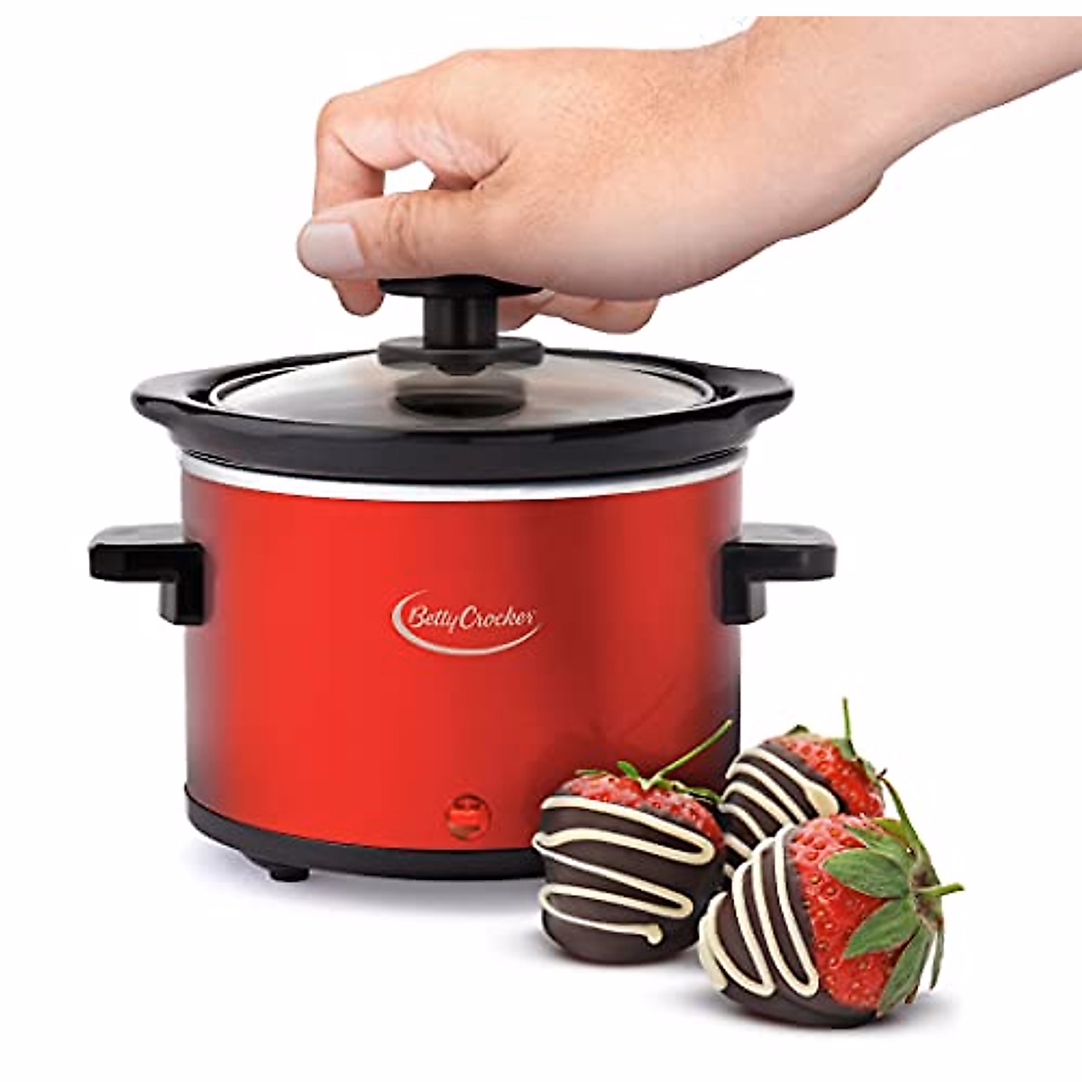 Betty Crocker Mini, Fondue Melting Pot Warmer and Chocolatier, 0.7 Quart, Red