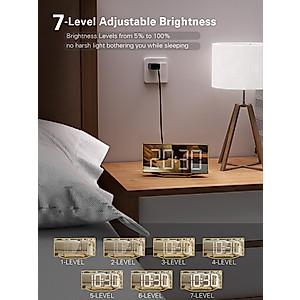 Alarm Clock for Bedroom, Modern Digital Clock for Living Room, 8.7" LED Mirror Alarm Clock with 2 USB Charger,Snooze,12/24H,7 Adjustable Dimmer & Volume Aesthetic Bedside Clock for Teens Kids Adults