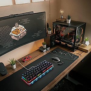 Koolertron Single-Handed Programmable Mechanical Keyboard with OEM Gateron Red Switch,All 44 Programmable Keys Tools Keypad,8 Macro Keys,PBT Keycaps.[SMKD72-C]