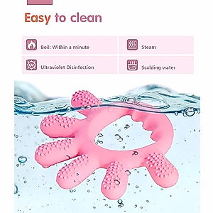 Teething Toys for Babies 0-6 Months|Teethers for Babies 6-12 Months|Food Grade Silicone Teething Relief Chew Baby Girl Toys|3 4 5 Months Old Developmental Baby Infant Toys Gifts