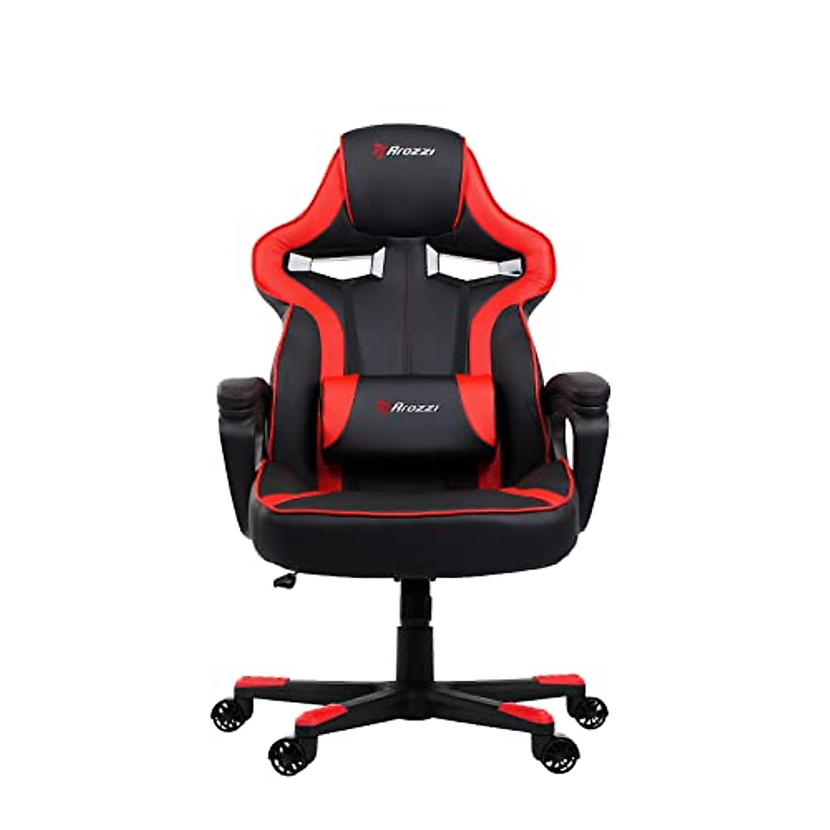 Arozzi - Milano Ergonomic Computer Gaming/Office Chair with Swivel, Tilt, Rocker, Adjustable Height and Adjustable Lumbar Support - Red