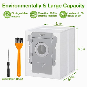 Rowhalf 12 Pack Vacuum Bags, Effective Dust Filtration, Compatible with iRobot Roomba Bags i & s & j Series, Replacement for i3+, i4+, i6+, i7, i7+(7550) j7, j7+i8+, s9+ Automatic Dirt Disposal Bags