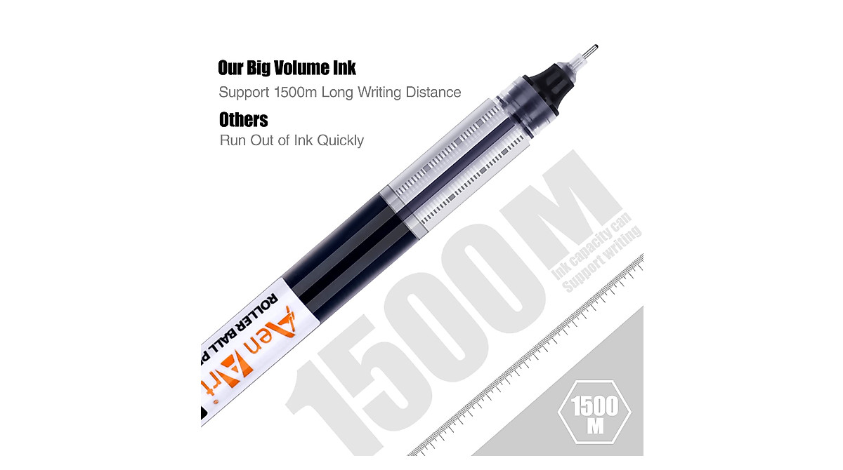 Premium 30-Pack Fine Point Rollerball Pens with Quick-Dry Ink
