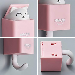 RELABTABY Cute Cartoon Wall Hook, Fun Adhesive Kids Wall Hooks for Boy and Girl Room Bedroom Hanging Towel, Coat, Hat, Scarf, Cloth, Key, Bag, Belt, Toy and More [4-Pack]…