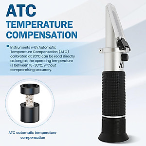 Brix Refractometer with ATC Brix 0 to 32 Portable Refractometer Handheld Honey Refractometer Accurate Brix Meter Easy to Use Brix Measurement Tool for Beer Wine Making