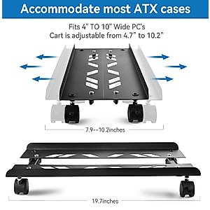 LABOBOLE Computer Tower Stand, PC Tower Stand, CPU Stand with Rolling Caster Wheels, Versatile PC Riser Tower Stand for Floor, Carpet, and Gaming PC Case