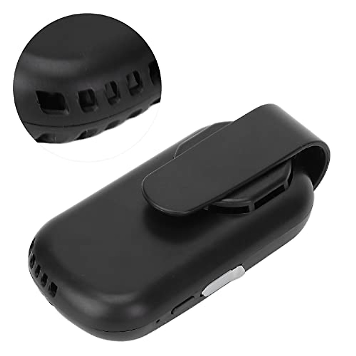 Face Mask Fan,Mini Wearable Cooling Fan,Portable Two Speed Fan with Clip,300mAh Rechargeable Quiet Air Fan for Outdoor Travel(Black)