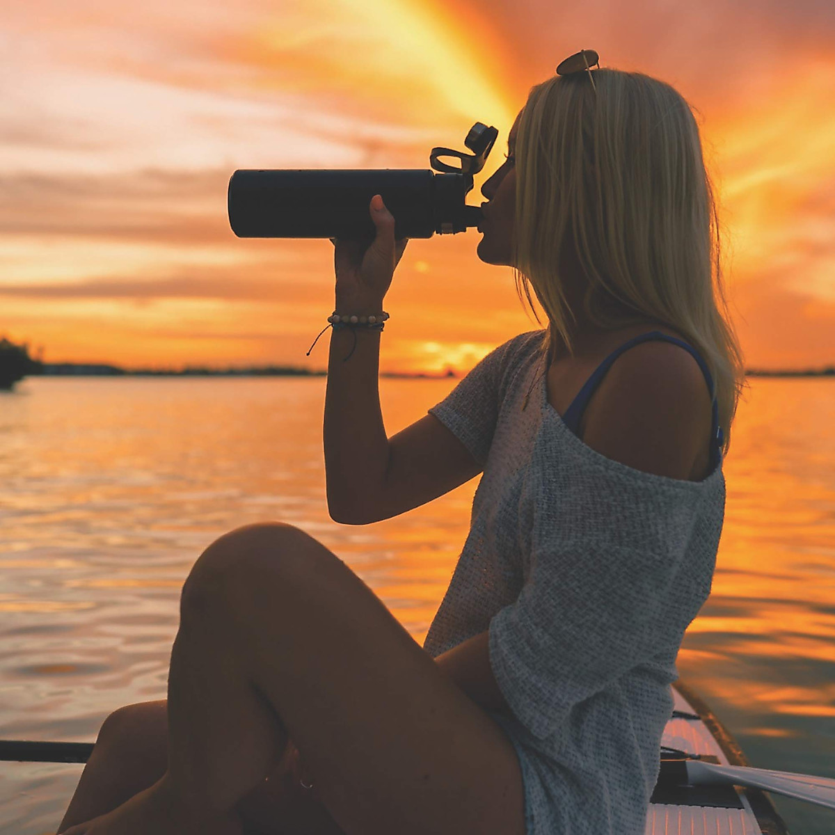 Tervis EttaVee - Brush Strokes Triple Walled Insulated Tumbler Travel Cup Keeps Drinks Cold, 24oz Wide Mouth bottle, Stainless Steel