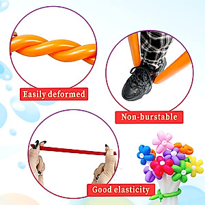 Long Balloons Premium 260 Twisting Balloons Animals Magic Balloons for Birthday Kids Wedding Party Supply 100pcs (Color)