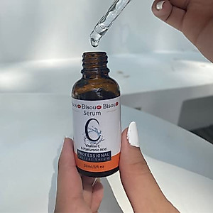 Bisou Bisou Bisou Vitamin C Serum Dark Spot Remover for Face - Anti Aging with Hyaluronic Acid, Brightening and Remove Fine Lines and Wrinkle, Facial Skin Care Products, Skin Moisturizer