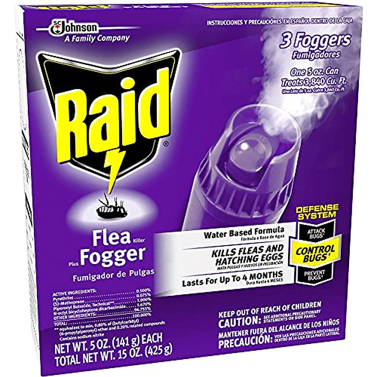 Raid Flea Flogger Plus Killer, Kills Fleas and Hatching Eggs (3 Count (Pack of 3)