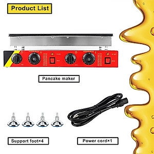 Hanchen Electric Dorayaki Maker Commercial Muffin Bake Machine 50Pcs Double Switch Poffertjes Grill Dutch Mini Pancake Maker Non-stick Surface for Bakery Home and Kitchen Restaurant Leisure Snack Bar (110v 60Hz American Plug)