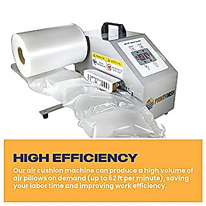 PPE Super Fast Air Cushion Machine - Bubble Pillow Easy to Use, Heating and Inflating Films Up 52ft per Minute Maker Inflatable Packaging Heavy Duty