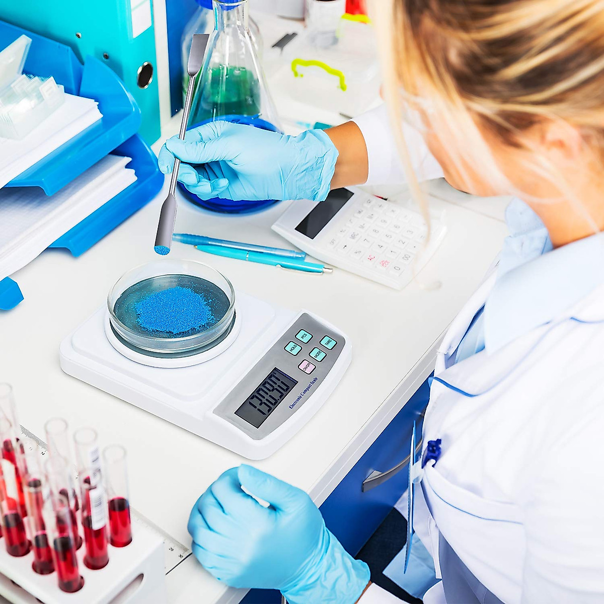 10 Pieces Stainless Steel Lab Spatula Micro Sampling Scoop Double Ended Mixing Spoon Laboratory Measuring Spoon for Powders Gel Cap Filler