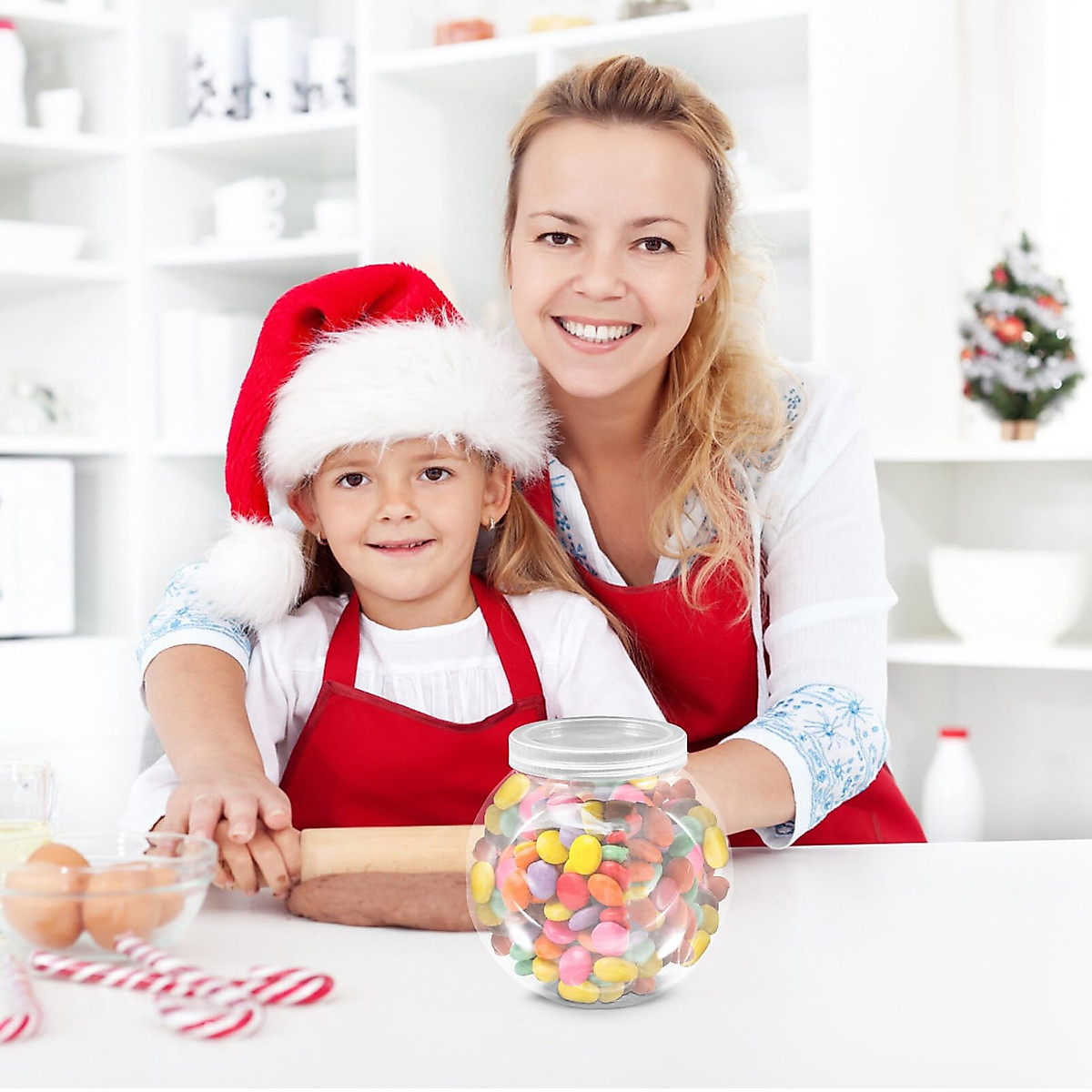 UPKOCH 3pcs Clear Tea Jars Candy Holder with Lid Plastic Sweet Jars Small Jar with Lid Dry Food Jar Small Cookie Container Small Holders Party Cookie Holder Candy Jar Mini Items Jar