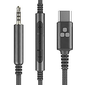 Thore 2.5mm to Type-C Audio Cable for Bose Headphones (QC25 QC35 QC45 700) Replacement Aux Cord with Mic/Remote/Volume Control (connectivity for Android Phones, iPad Air/Pro/Mini)