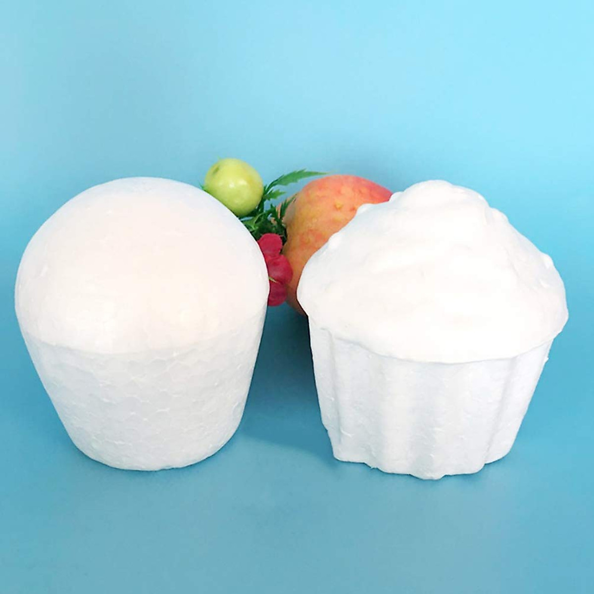12pcs Foam Cupcake Polystyrene Foam Cake Model Styrofoam Modelling Mould DIY Foam Mold for Crafts Flower Wedding Christmas Party Decoration 7.8cm 7.5cm