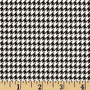 Comfy Flannel Houndstooth Black, Fabric by the Yard