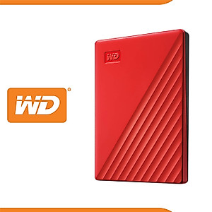 WD Portable Hard Drive, 5TB USB3.0, Red, My Passport Encryption, Password Protection, External Hard Disk / WDBPKJ0050BRD-WESN