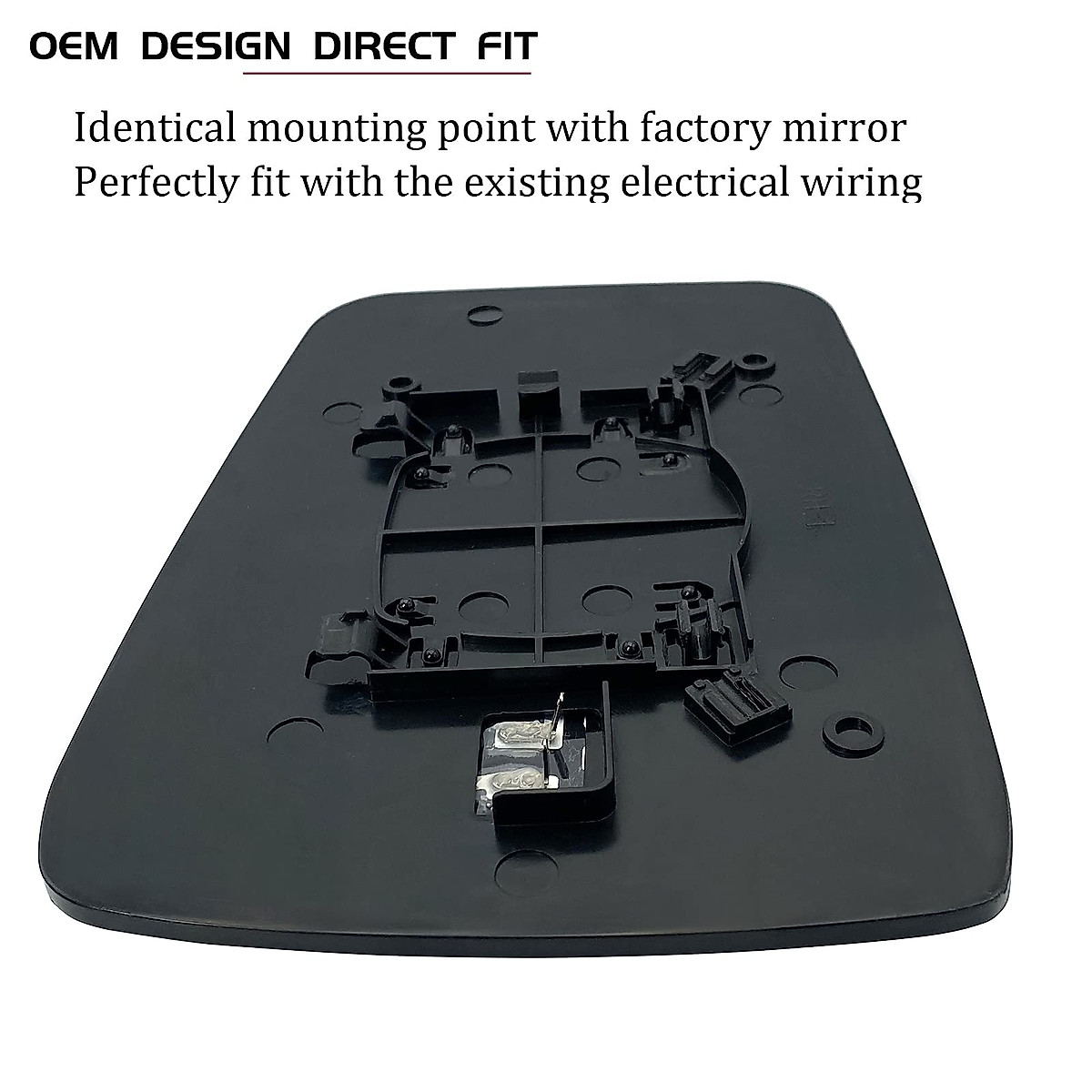 Passenger Right Side Heated Mirror Glass Replacement for 2009-2018 Dodge Ram 1500 2500 - Side View Heated Convex Mirror Glass with Rear Holder, Replace 68079363AA, 68050299AA