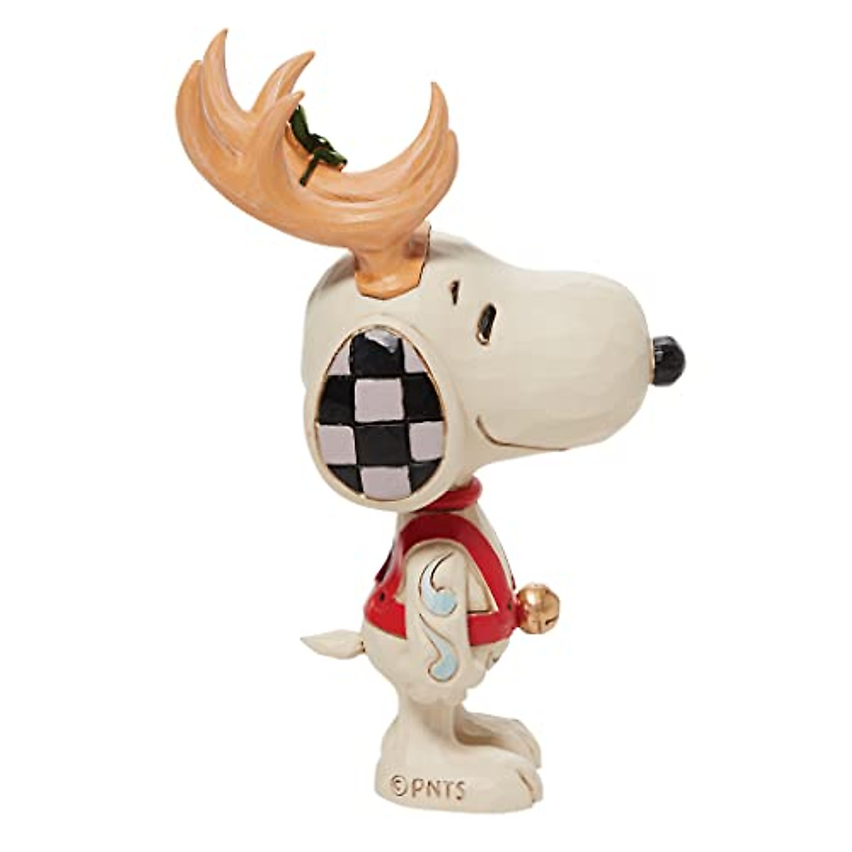 Enesco Jim Shore Peanuts Snoopy Reindeer Miniature Figurine, 3.82 Inch, Multicolor