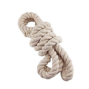Faxco 10ft Natural Twisted Cotton Rope Strong Triple-Strand Rope for Sports, Crafts, Indoor Outdoor Use Tug of War Rope