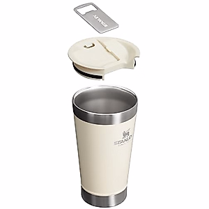Stanley Stay-Chill Beer Pint 16 oz | Wide Mouth Lid | Built-In Bottle Opener | Beer Tumbler Cup | Insulated Stainless Steel Pint Glass | BPA-Free | Cream Gloss