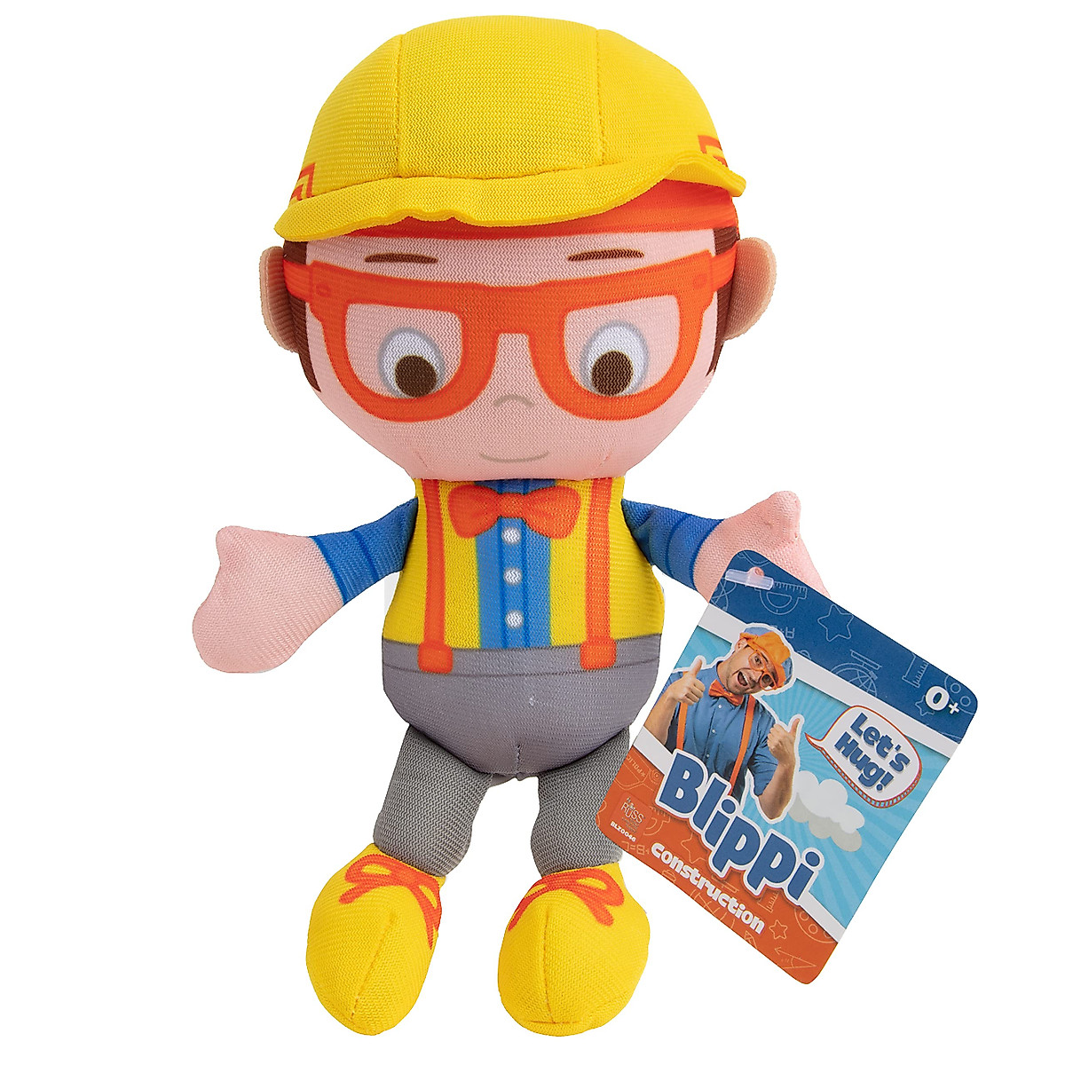 Blippi 7" Fireman, Construction Worker, & Original Character Plush Figures 3-Pack - Officially Licensed - Quality & Soft Collectible Toy - Great Gift for Kids, Boys & Girls - Set of 3