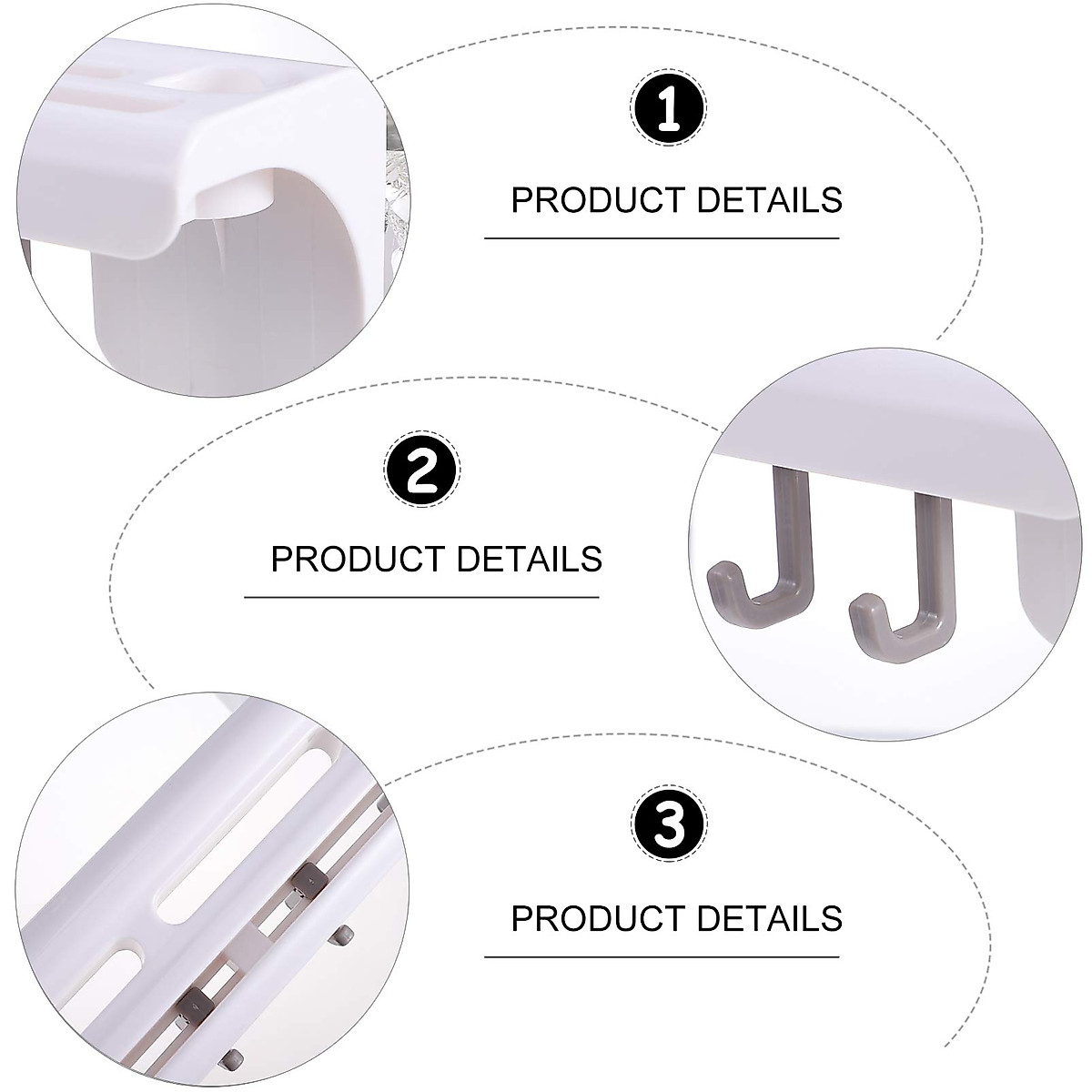 Hemoton Pan Pot Hanger Hook 1 Pc Kitchen Storage Coat Hanger Kitchen Hook Rail Kitchen Holder Shelves for Storage Wall Mounted Wall Mounted Holder Knives Abs White No Punching