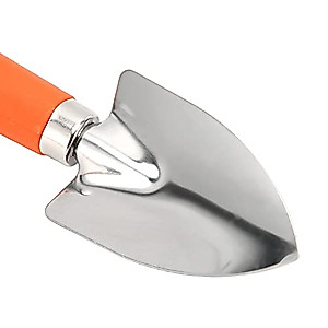 Garden Hand Tools, Wide Shovel Glossy Polishing Gardening Tool Set Stainless Steel Rake Narrow Shovel Practical Orange for Bonsai Pl